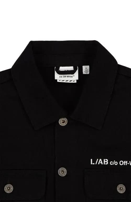 L/AB C/O OFF-WHITE Denim Trucker Jacket - Black