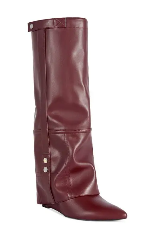 AZALEA WANG Railay Faux Leather Wedge Boot