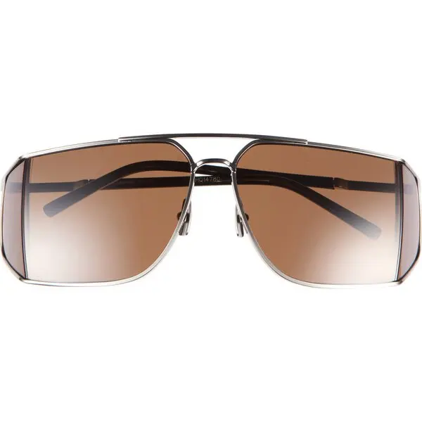 Saint Laurent Sl 750 59mm Rectangle Sunglasses - Silver
