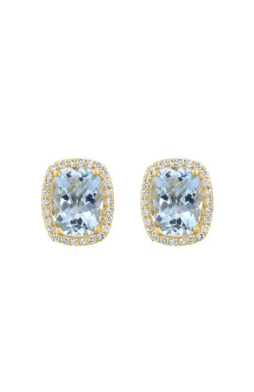 EFFY 14k Yellow Gold Seaside Elegance Aquamarine Earrings - Blue