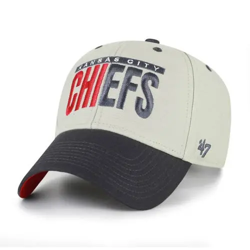 '47 Black Kansas City Chiefs Half Block Text Mvp Adjustable Hat