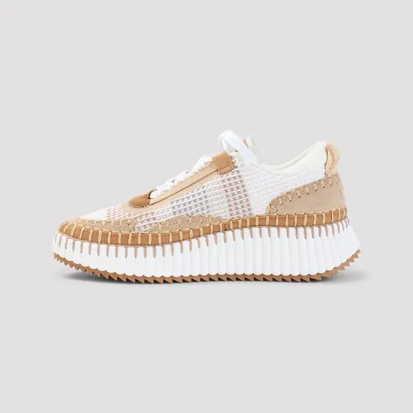 Chloé Nama Sneaker In Lower-impact Mesh - Brown