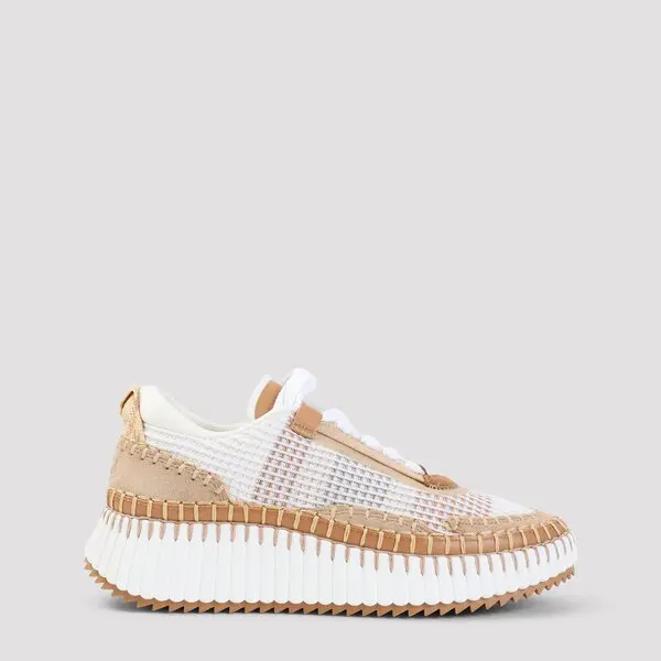 Chloé Nama Sneaker In Lower-impact Mesh - Brown
