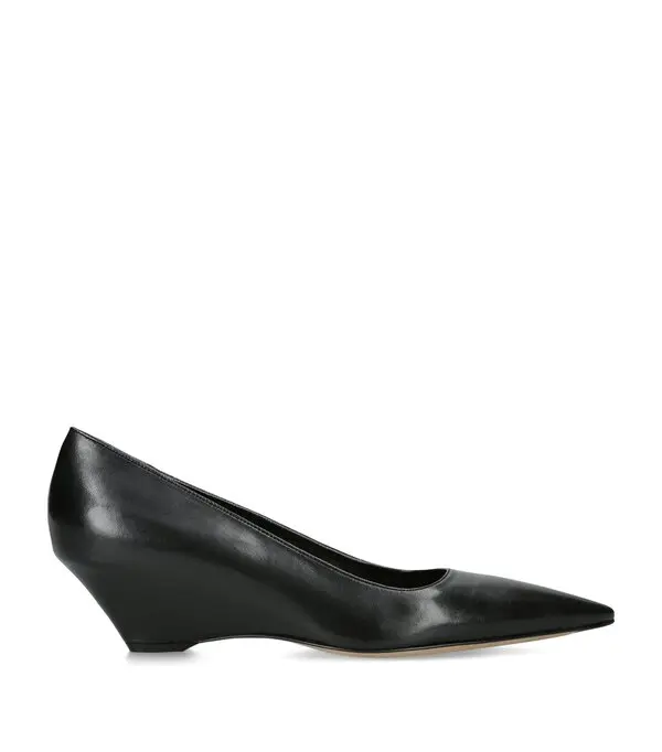THE ROW Liisa Leather Wedge Pumps 45