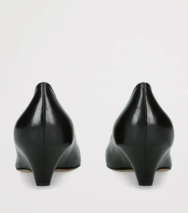 THE ROW Liisa Leather Wedge Pumps 45