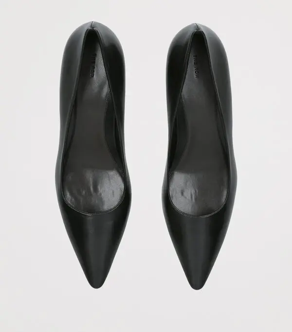 THE ROW Liisa Leather Wedge Pumps 45