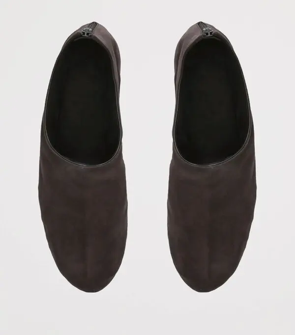 THE ROW Stellene Suede Slippers