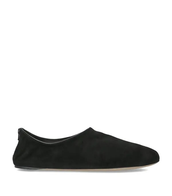 THE ROW Stellene Suede Slippers