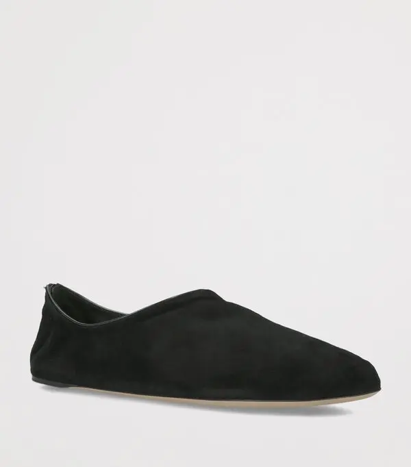 THE ROW Stellene Suede Slippers