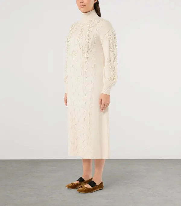 Marina Rinaldi Wool-blend Embellished Maxi Dress