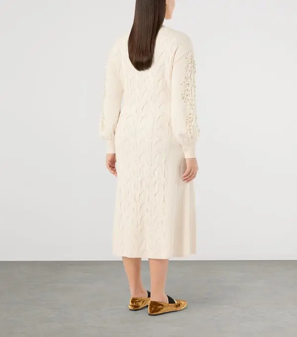 Marina Rinaldi Wool-blend Embellished Maxi Dress