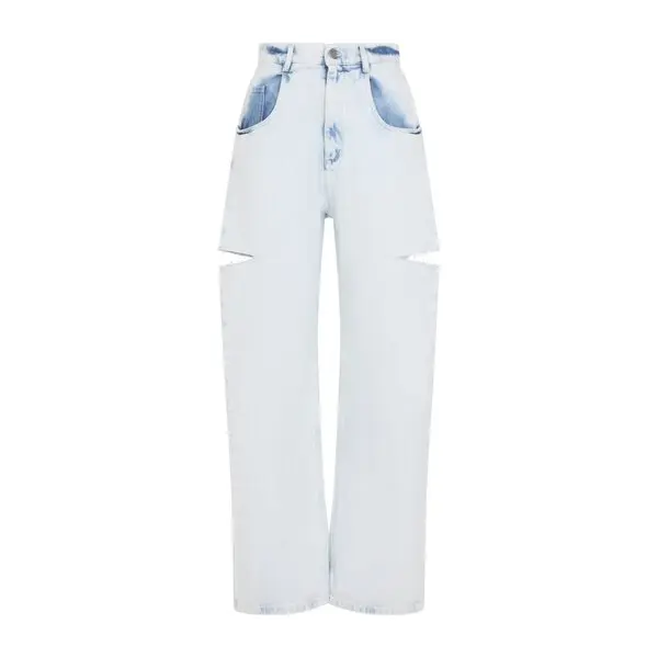 MAISON MARGIELA Cutout Denim Trousers - Blue