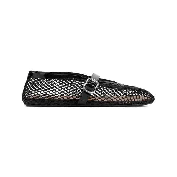 Alaïa Fishnet Ballerinas - Black