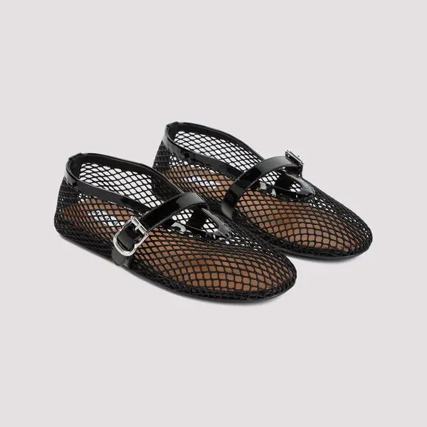 Alaïa Fishnet Ballerinas - Black