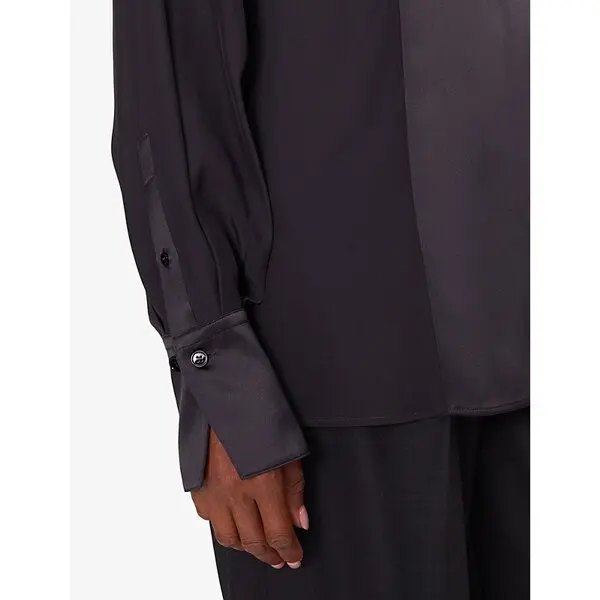 JOSEPH Childs Panelled Relaxed-fit Silk Blouse