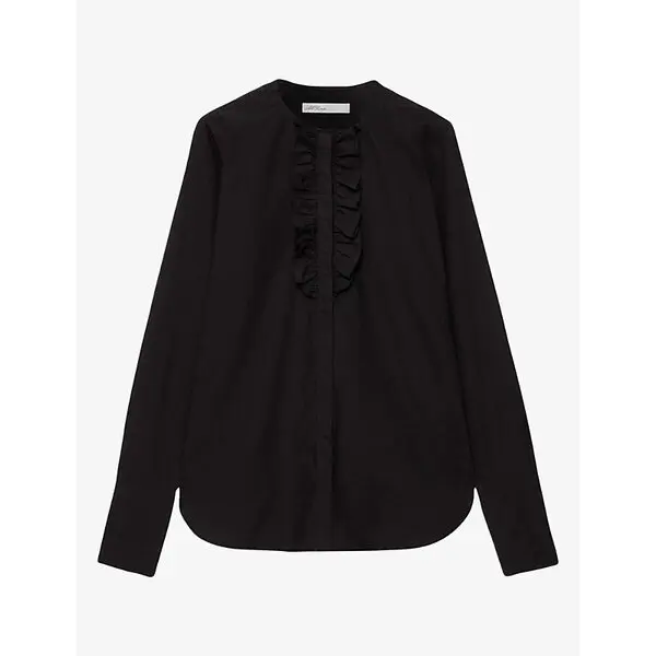 ALLSAINTS Amara Ruffle-trim Cotton-blend Shirt