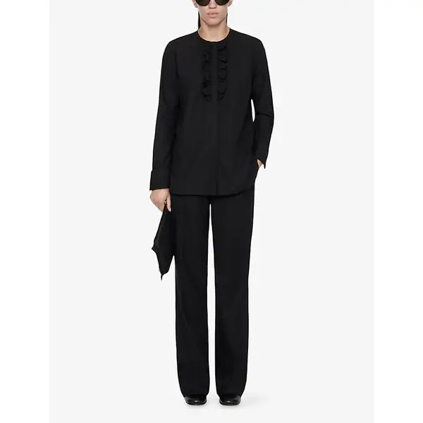 ALLSAINTS Amara Ruffle-trim Cotton-blend Shirt