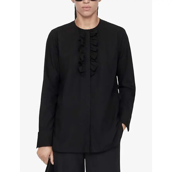 ALLSAINTS Amara Ruffle-trim Cotton-blend Shirt