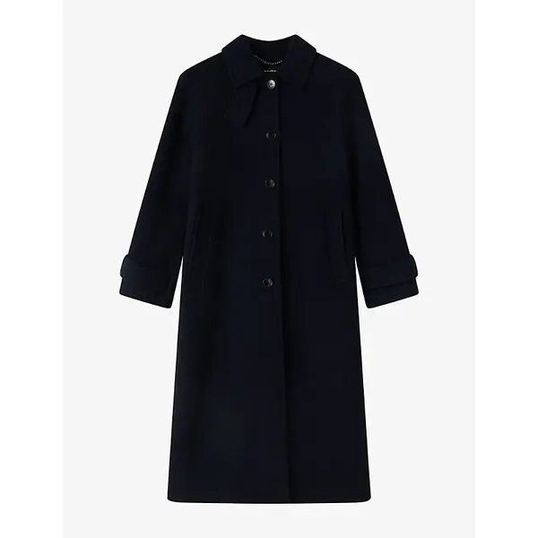 Whistles Collared Button-down Wool And Cashmere Car Coat