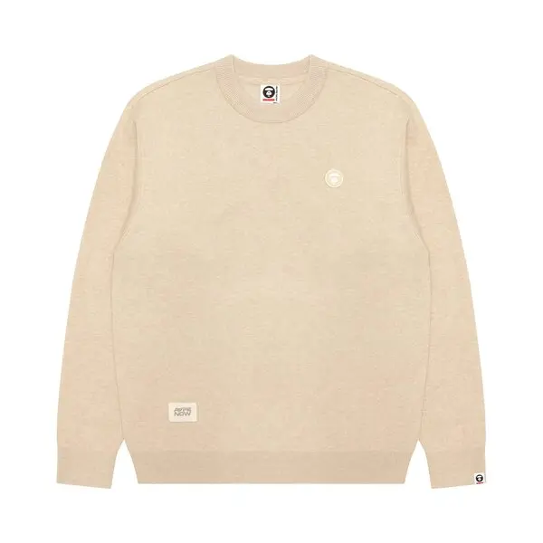 AAPE Now Moonface Crew Neck Sweater 'beige/heather