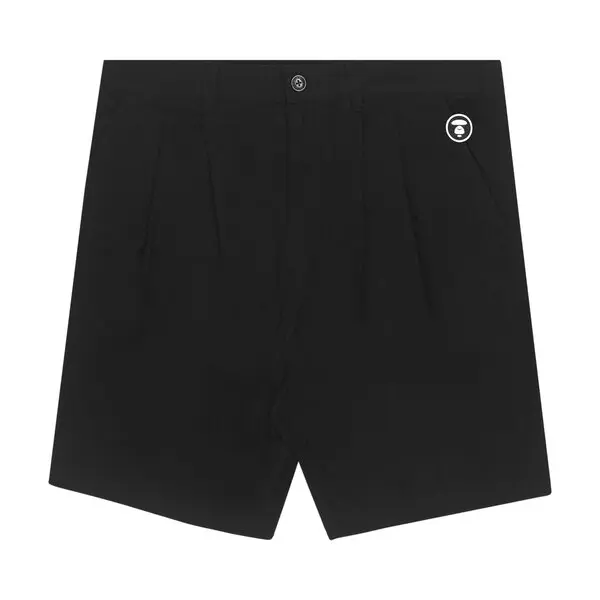 AAPE Moonface Double-pleated Cotton Shorts