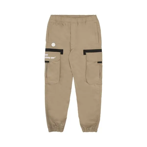 AAPE Moonface Patch Cargo Track Pants 'beige/dark