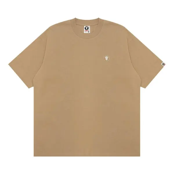 AAPE Now Moonface Logo Short Sleeve Tee 'beige