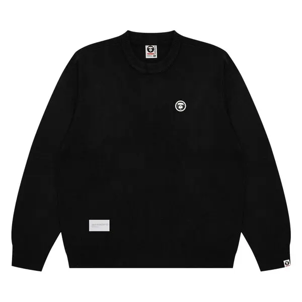 AAPE Moonface Logo Crew Neck Knit Sweatshirt