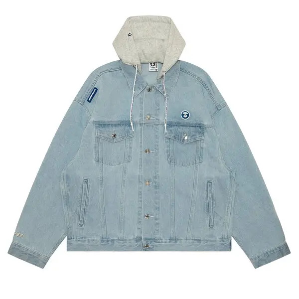 AAPE Moonface Logo Hooded Denim Jacket /light