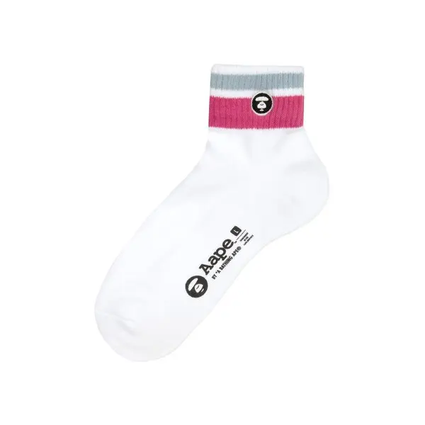 AAPE Now Moonface Stripe Socks /pink