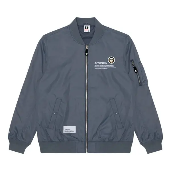 AAPE Moonface Patch Zip-up Bomber Jacket /light