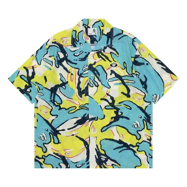 AAPE Moonface Graffiti Shirt /blue