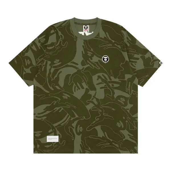 AAPE Moonface Embroidered Camo Tee 'khaki/multi