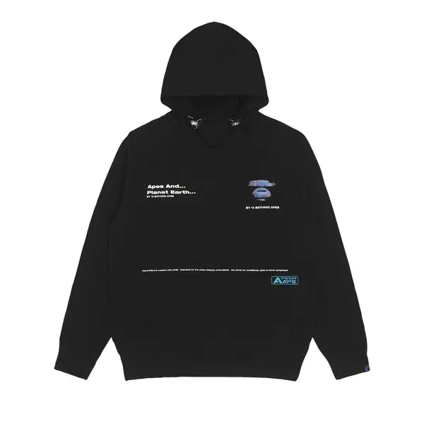 AAPE Moonface Patch Drawstring Sleeve Hoodie