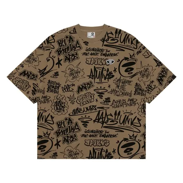 AAPE Moonface Fancy Tee 'beige/black