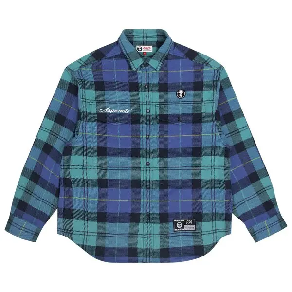 AAPE Moonface Check Shirt /purple