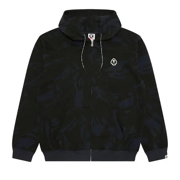 AAPE Now Spades Moonface Camo Hoodie /navy