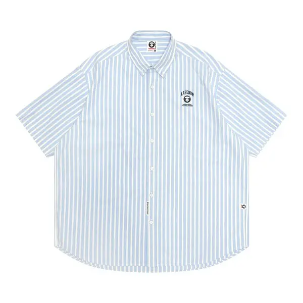 AAPE Now Moonface Logo Stripe Short Sleeve Shirt /yellow