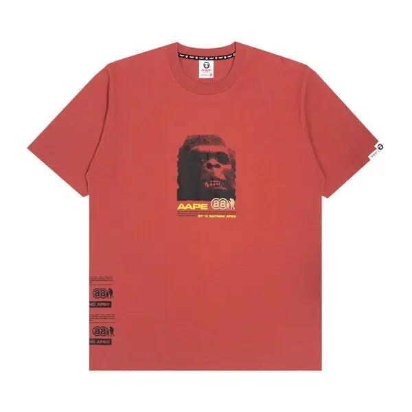 AAPE Moonface Graphic Printed Tee /brown