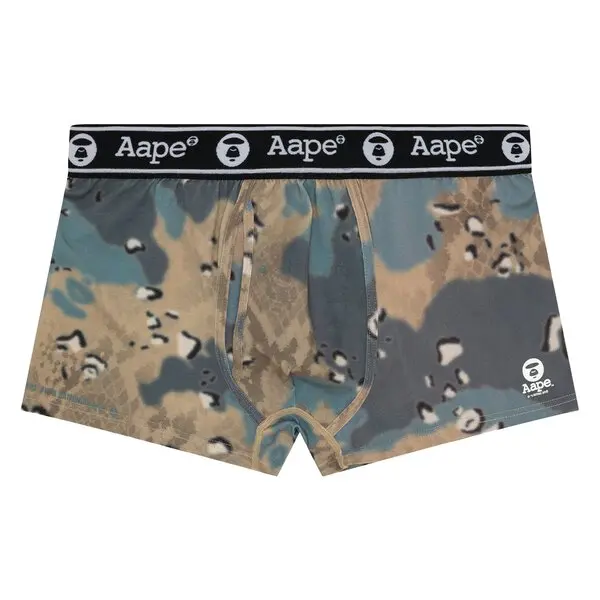 AAPE Moonface Logo Digital Camo Boxer Briefs 'beige/blue