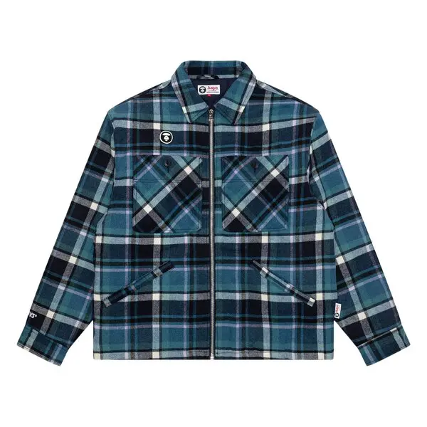 AAPE Moonface Plaid Zip Jacket /purple