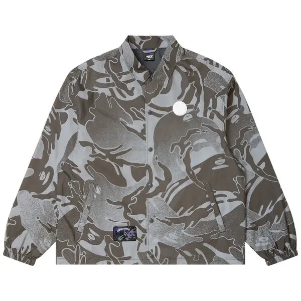 AAPE Moonface Camo Printed Coach Jacket /silver