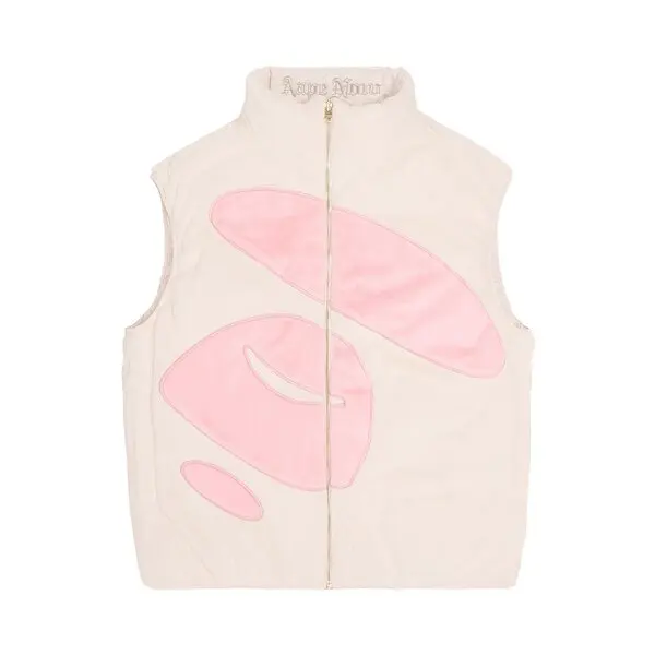 AAPE Moonface Reversible Brushed Down Vest 'ivory