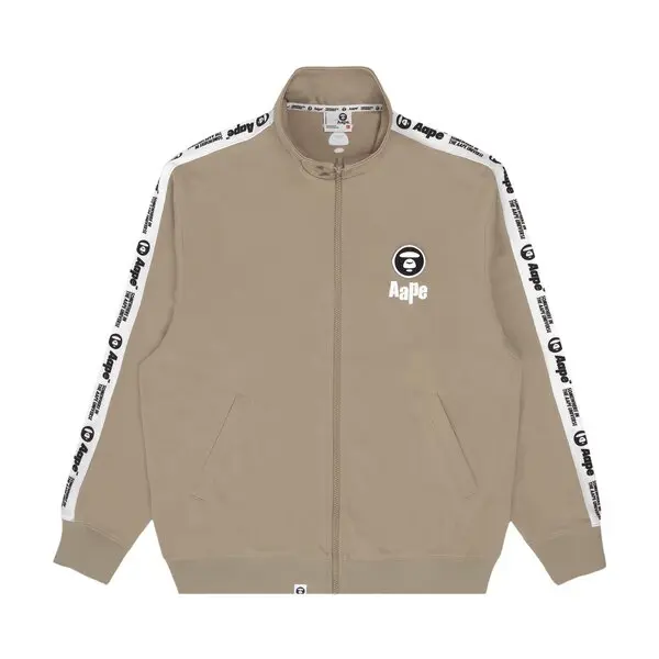 AAPE Moonface Patch Zip-up Track Jacket 'beige/red
