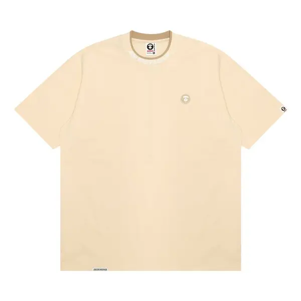 AAPE Now Moonface Logo Relaxed Fit Tee 'ivory/beige