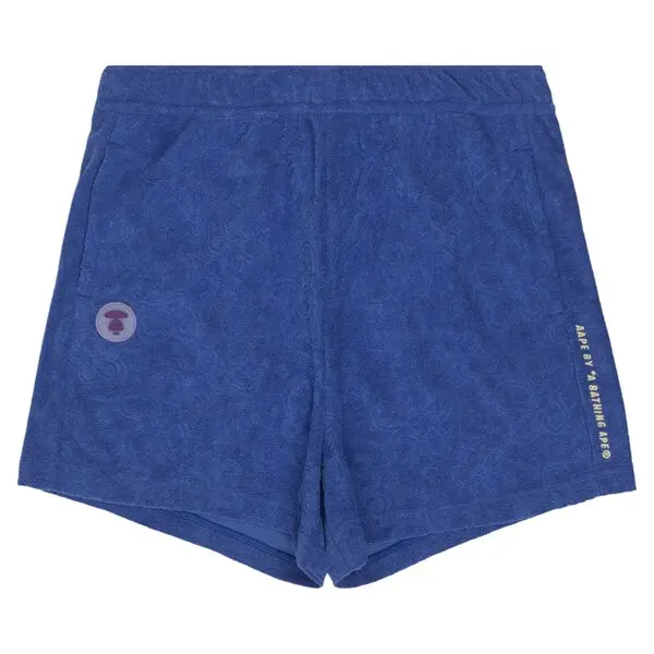 AAPE Moonface Patterned Textured Sweat Shorts /dark