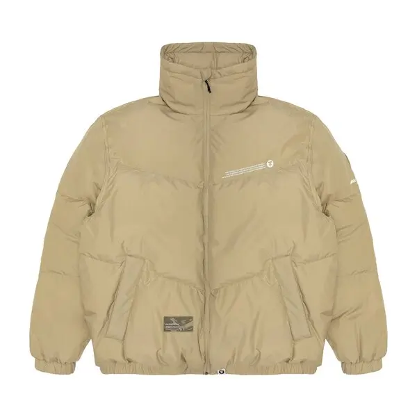 AAPE Moonface Stand-collar Padded Jacket 'ivory/grey