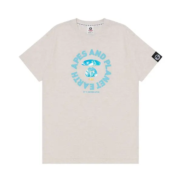 AAPE Moonface Relaxed Graphic Tee 'ivory/heather