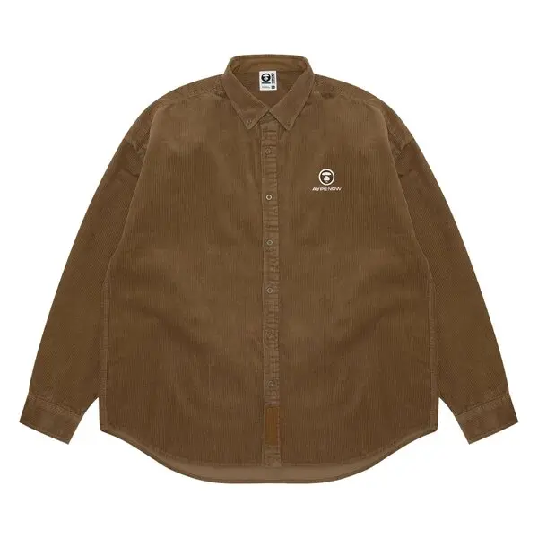 AAPE Moonface Logo Long Sleeve Shirt 'beige