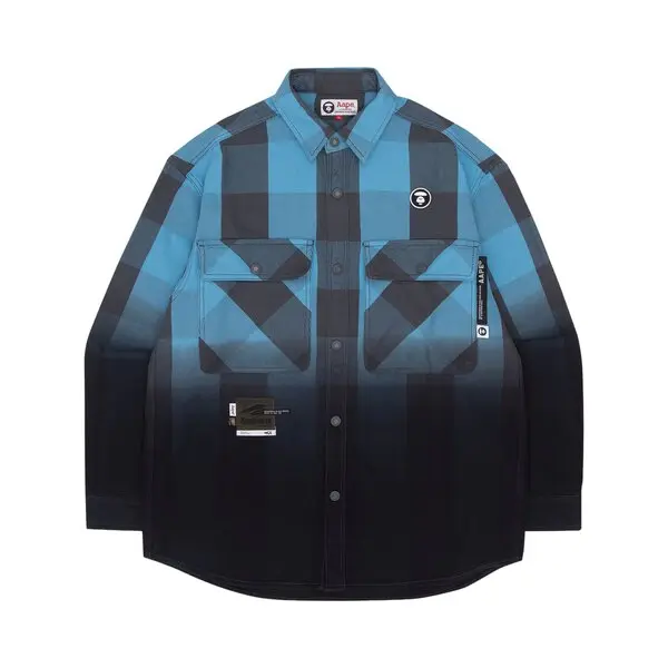 AAPE Moonface Gradient Plaid Shirt /light